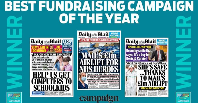 Mail Force wins Best Fundraising Campaign at Purpose Awards