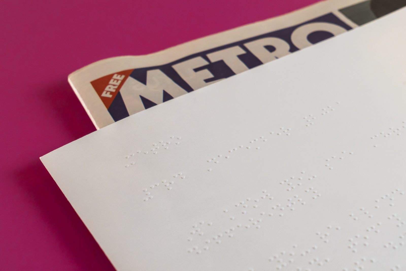 Metro distributes first-ever braille cover wrap of a national newspaper ...