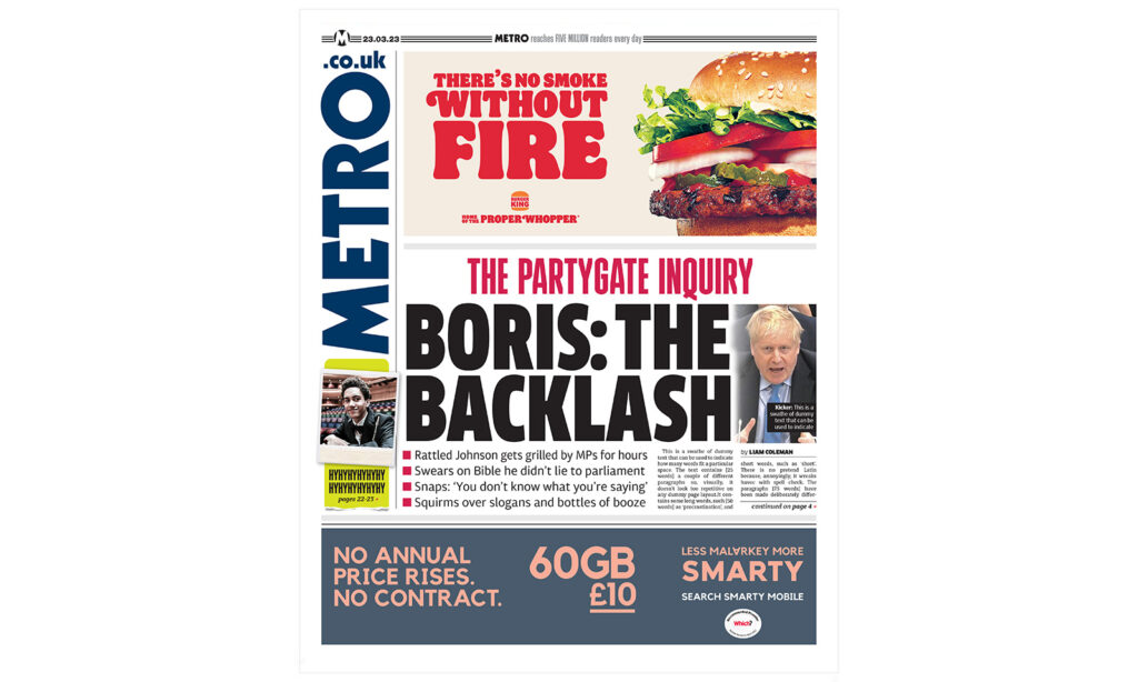 Front Page Billboard - Mail Metro Media